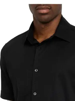 Bugatchi Apos;s Miles Slim Short Sleeve Shirt - Black