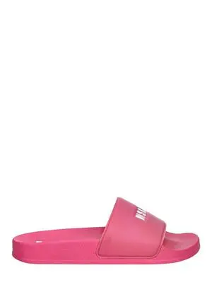 MSGM Logo-embossed Slides - Pink