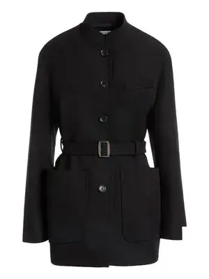 Bally Belted Gabardine Jacket - Black