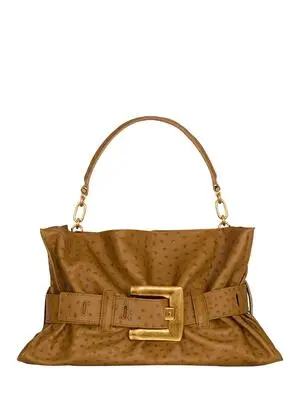 Balmain Medium Anthem Leather Shoulder Bag - Brown