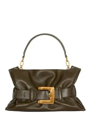 Balmain Medium Anthem Leather Shoulder Bag - Green