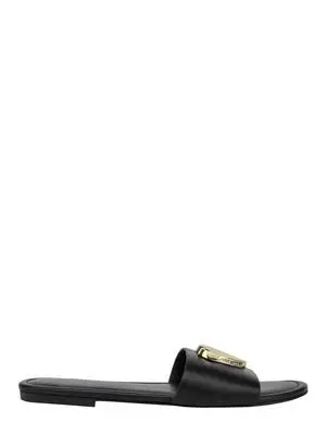 Moschino Logo-plaque Slides - Black