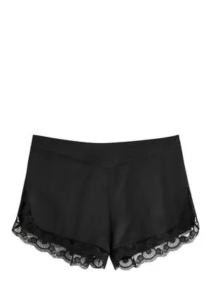 Simone Perele Love Me Lace-trim Silk-satin Pyjama Shorts - Black