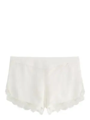 Simone Perele Love Me Lace-trim Silk-satin Pyjama Shorts - Ivory