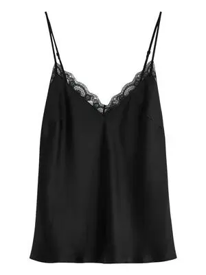 SIMONE PERELE Simone Pérèle Love Me Lace-Trim Silk-Satin Camisole Top