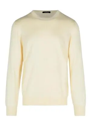 GRAN SASSO Cashmere Blend Crew Neck Sweater Beige