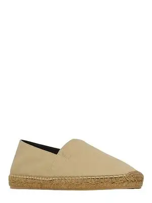 Saint Laurent Logo-embroidered Canvas Espadrilles - Biscuit Cotton Gabardine
