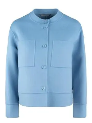 Max Mara Light Wool Crop Jacket - Blue