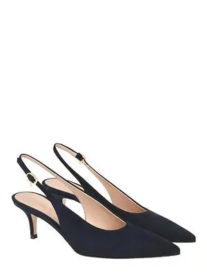 GIANVITO ROSSI Robbie Sling 55 Pumps - Blue Suede