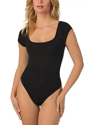 ON GOSSAMER Cotton Rib Bodysuit - Black