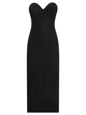 Dolce & Gabbana Strapless Lace Dress With Conical Cups - Black