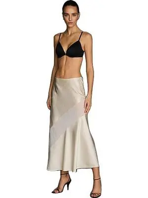 Victoria's Secret Atelier X Altuzarra Satin Bias-cut Maxi Skirt - White,ivory