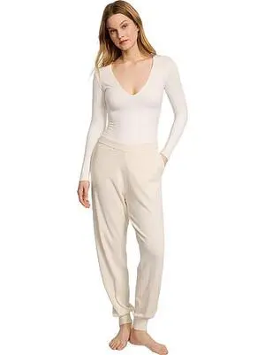 Victoria's Secret Luxe Knit Jogger - White,ivory