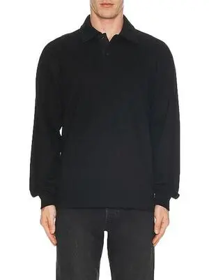 Reigning Champ Midweight Terry Rugby Sweater - Black