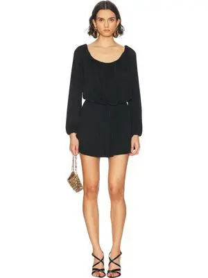 Saint Laurent Long Sleeve Mini Dress - Noir