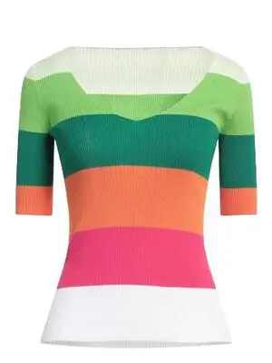 ROBERTO COLLINA Striped V-neck Sweater - Green