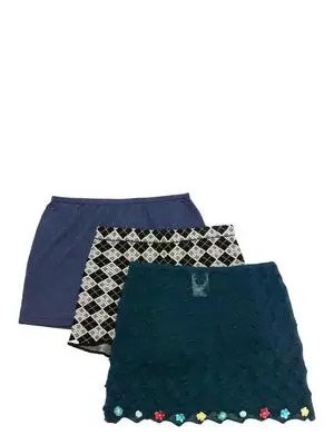 YANYAN Knitted Skirt Set - Blue