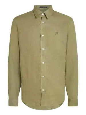 Karl Lagerfeld Logo-embroidered Linen Shirt - Green