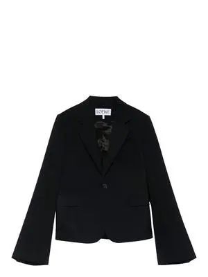 Loewe Notched Lapel Wool Blazer - Blue