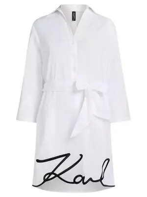 Karl Lagerfeld Dna Signature Beach Dress - White
