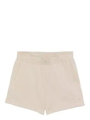Dkny Logo-embroidered Track Shorts - Neutrals