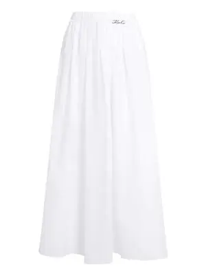 Karl Lagerfeld Signature Sheer Maxi Skirt - White