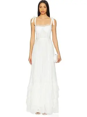 V. CHAPMAN Harmony Gown - White Chantilly Lace