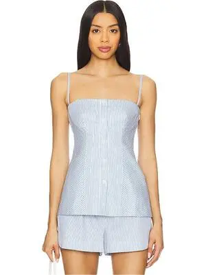 Simkhai Vivvy Bustier Top - Blue Hydrangea Stripe
