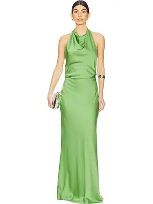Simkhai Reannon Draped Gown - Deep Peridot