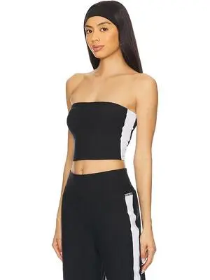 Beyond Yoga Spacedye Strapless Stripe Top - Darkest Night & Cloud White