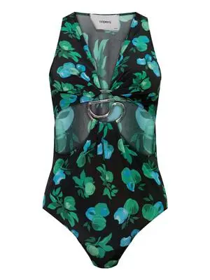 Coperni Floral Print Bodysuit - Green