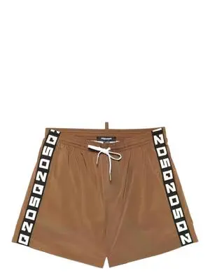 Dsquared2 Boxer Midi Swim Shorts - Brown