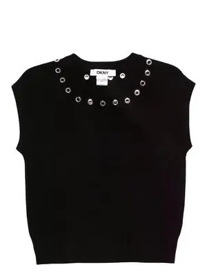 Dkny Gromet-detailed Vest - Black