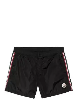 Moncler Tricolour-trimmed Swim Shorts - Black