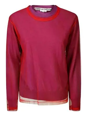 Comme Des Garçons Double-layered Top - Purple
