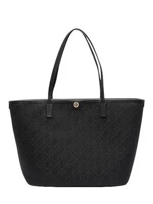 Tory Burch T Monogram Zip Tote - Black