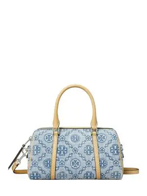 Tory Burch T Monogram Denim Mini Barrel Bag - Powder Blue