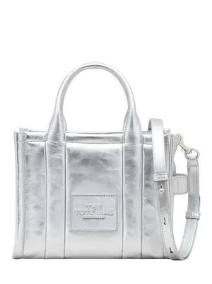 Marc Jacobs The Metallic Leather Small Tote Silver
