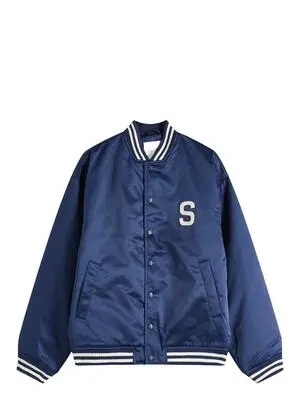 HOUSE OF SUNNY Satin Cult Bomber Jacket - True Navy