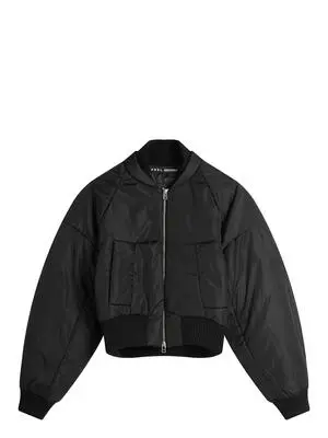 KASSL EDITIONS Cropped Bomber Jacket - Black