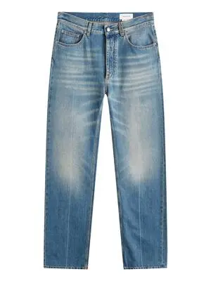 Alexander McQueen Straight Leg Denim Jeans - Blue Washed