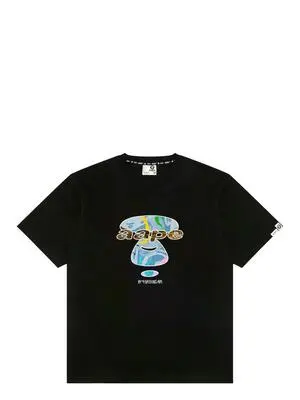 AAPE BY *A BATHING APE® Embroidered Cotton T-shirt - Black