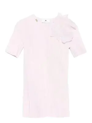 Elisabetta Franchi Floral-appliqué Top - Pink