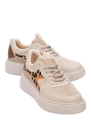 PROLOGUE SHOES Ida Platform Sneakers - Beige