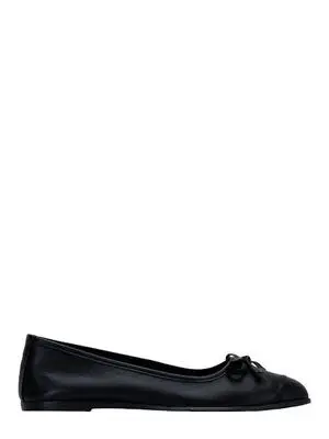 FOREVER & ALWAYS SHOES Brooklyn Ballerina Flats - Black Leather