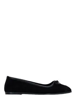 FOREVER & ALWAYS SHOES Brooklyn Ballerina Flats - Black Suede Leather