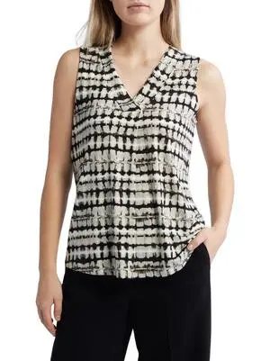 Anne Klein Abstract Print Shell - Black