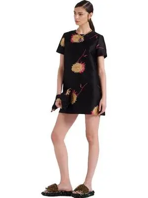 La DoubleJ Mini Swing Jacquard Dress - Derby Jacquard Black
