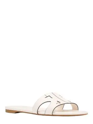 Kate Spade New York Duo Smooth Leather Slide Sandal - Cream