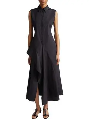 MAX MARA STUDIO Max Mara Keras Poplin Midi Shirt Dress - Black